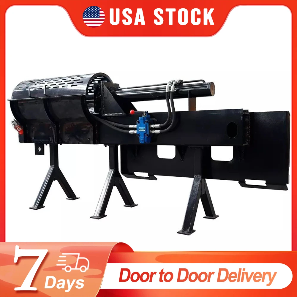Hydraulic-Log-Wood-Splitter-Attachment-Fits-Bobcat-Skid-Steer-Loader-in ...