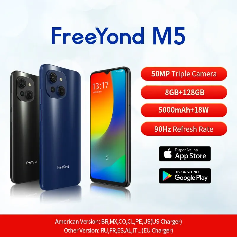 FreeYond-Smartphone Android M5, téléphone portable, 8 Go, 128 Go ...