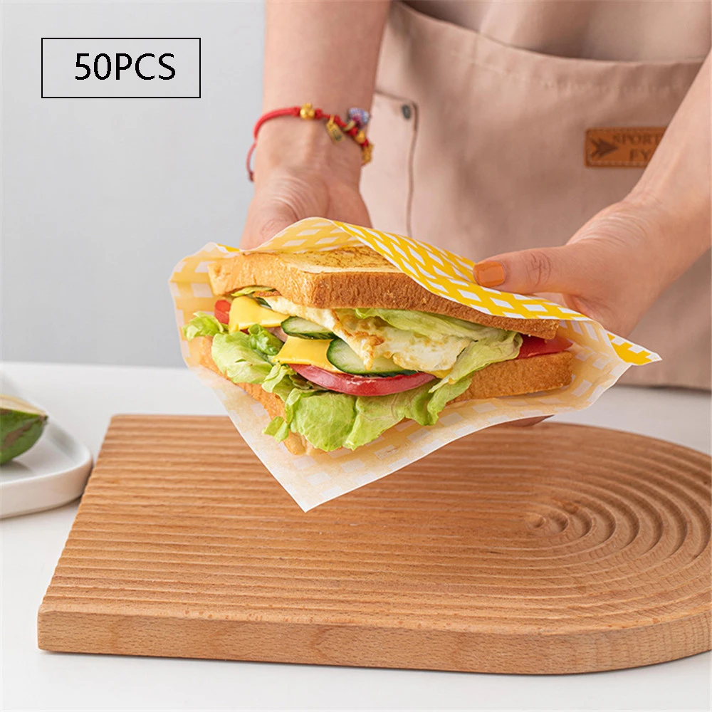 Sandwich-Hamburger-Fries-Baking-Oil-Paper-Packaging-Coated-Grease-Box ...