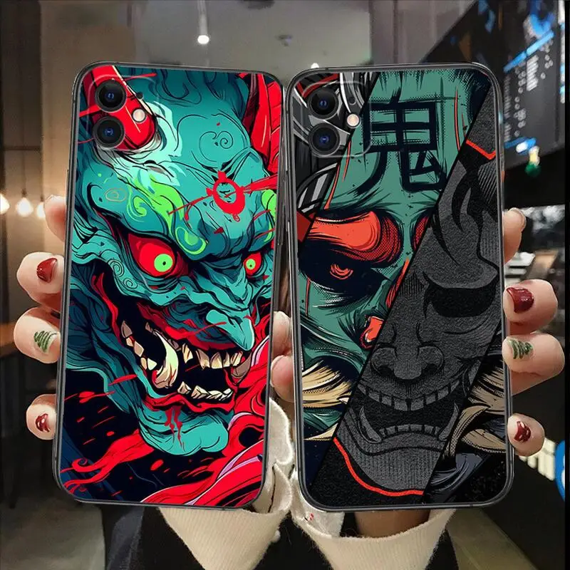 Japan Samurai Oni Mask Phone Case For Apple IPhone 15 13 12 11 14 Pro ...