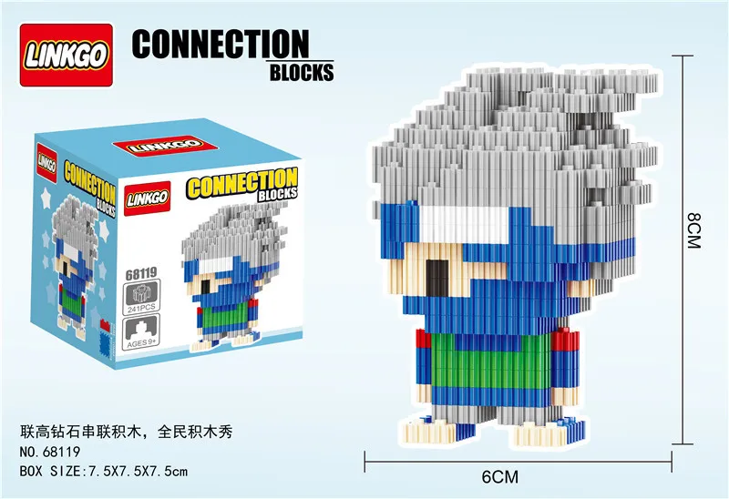 One Piece mini Building Blocks Luffy Kakashi Chopper Model 3D | One ...