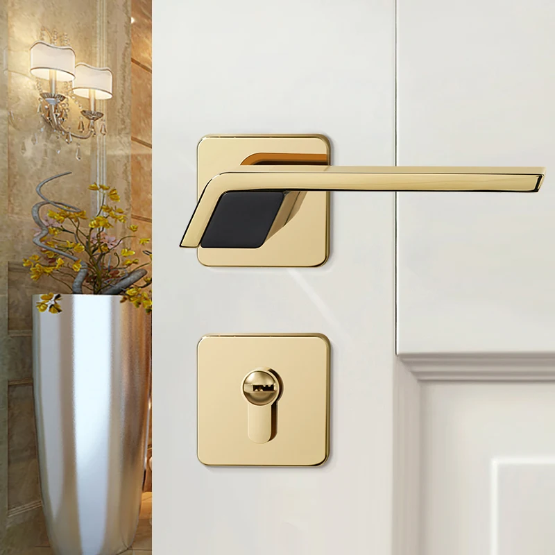 Luxury-European-American-Modern-Gold-Door-Lock-Light-Solid-Wood ...