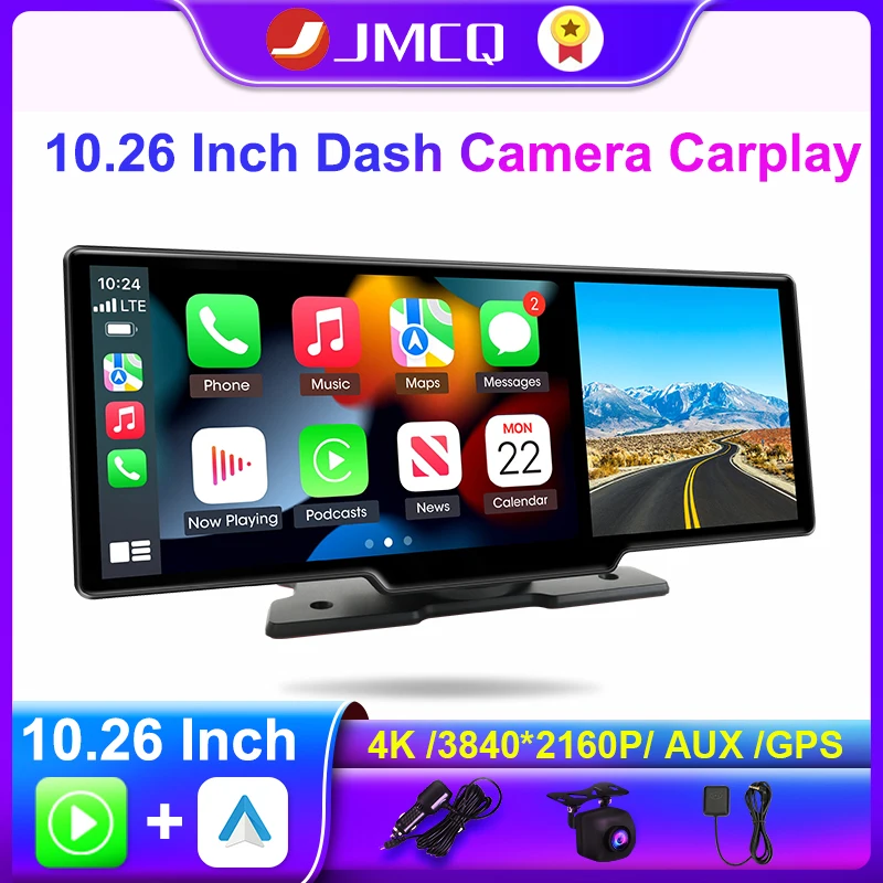 Jmcq 10.26 Inch Dash Camera 4k 3840*2160p Car Dvr Wireless Connection ...