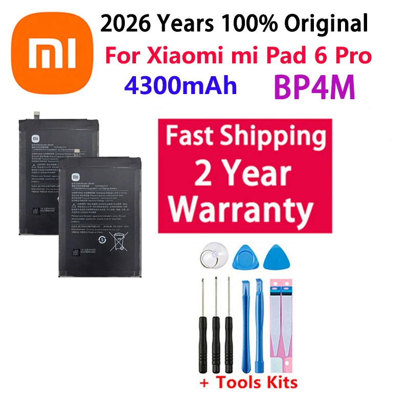 BP4M 4300mAh 2026 Years 100% Original Battery For Xiaomi Mi Tablet 6 ...