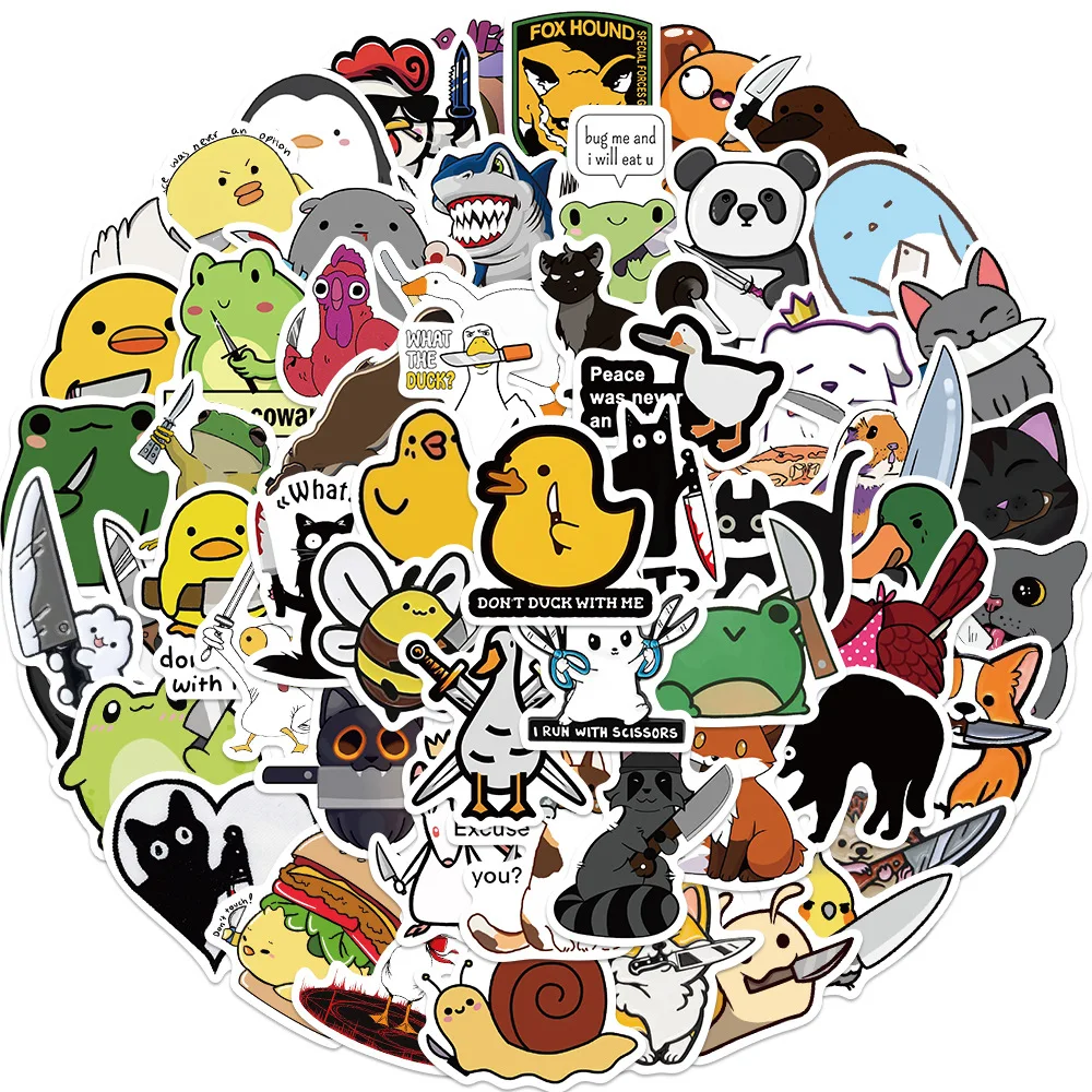 10-30-60PCS-with-Knife-Funny-Animal-Sticker-Vinyl-Decal-for-Kids-Toys ...