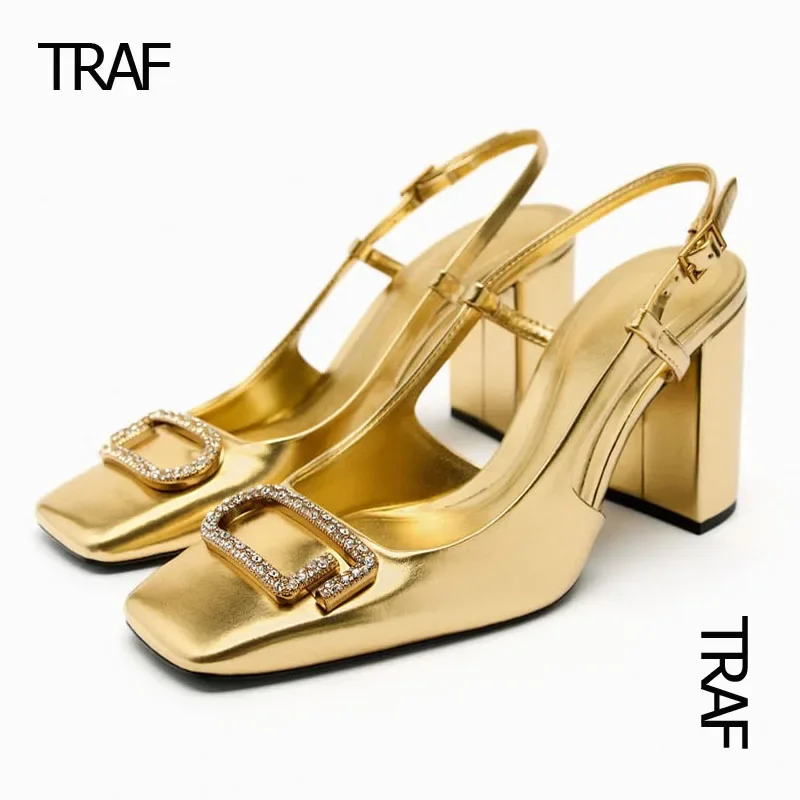TRAF-zapatos-de-tac-n-alto-para-mujer-calzado-elegante-con-diamantes-de ...