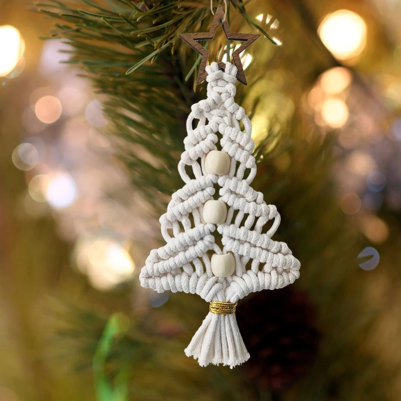 Macrame Christmas Tree Ornaments Mini Macrame Wall Boho Christmas ...