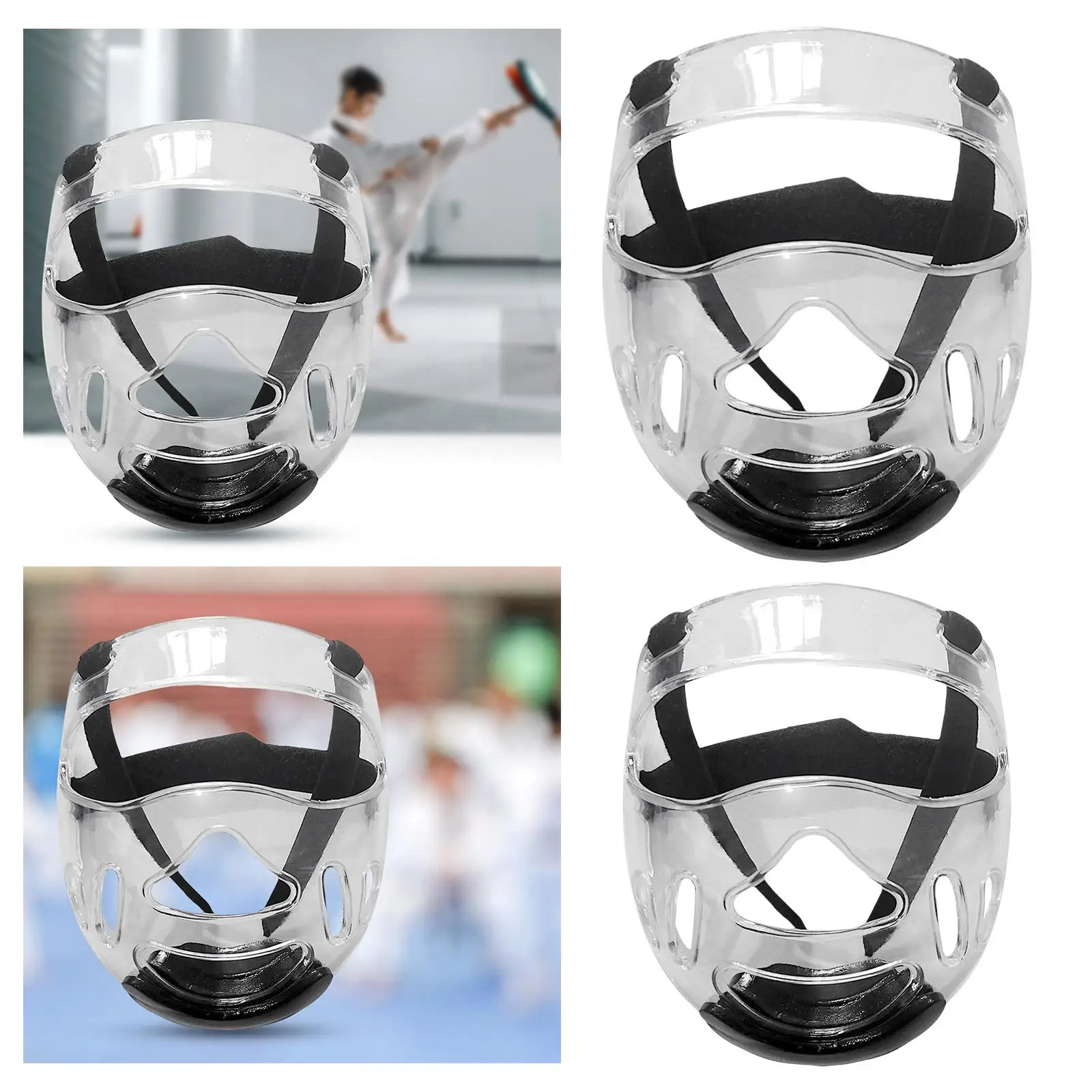 Clear-Taekwondo-Face-Shield-Sports-Gear-Detachable-Headgear-Guard ...