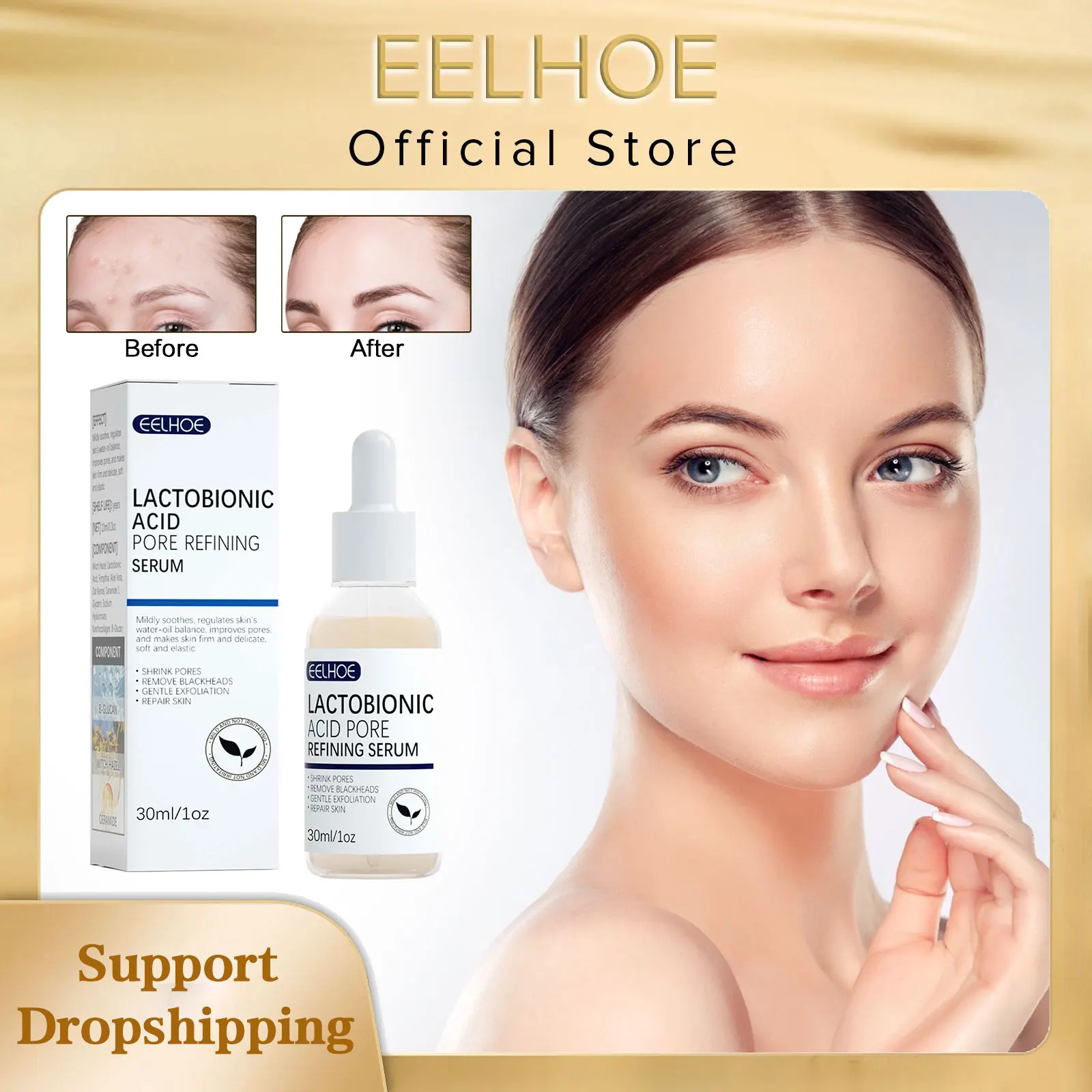 EELHOE-Lactobionic-Acid-Pore-Shrink-Face-Serum-Skin-Repair-Remove ...