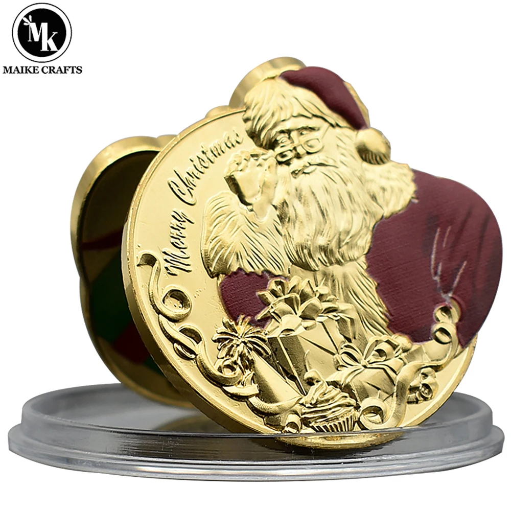 New-Santa-Claus-Commemorative-Coin-Shaped-Relief-Metal-Medal-Crafts ...