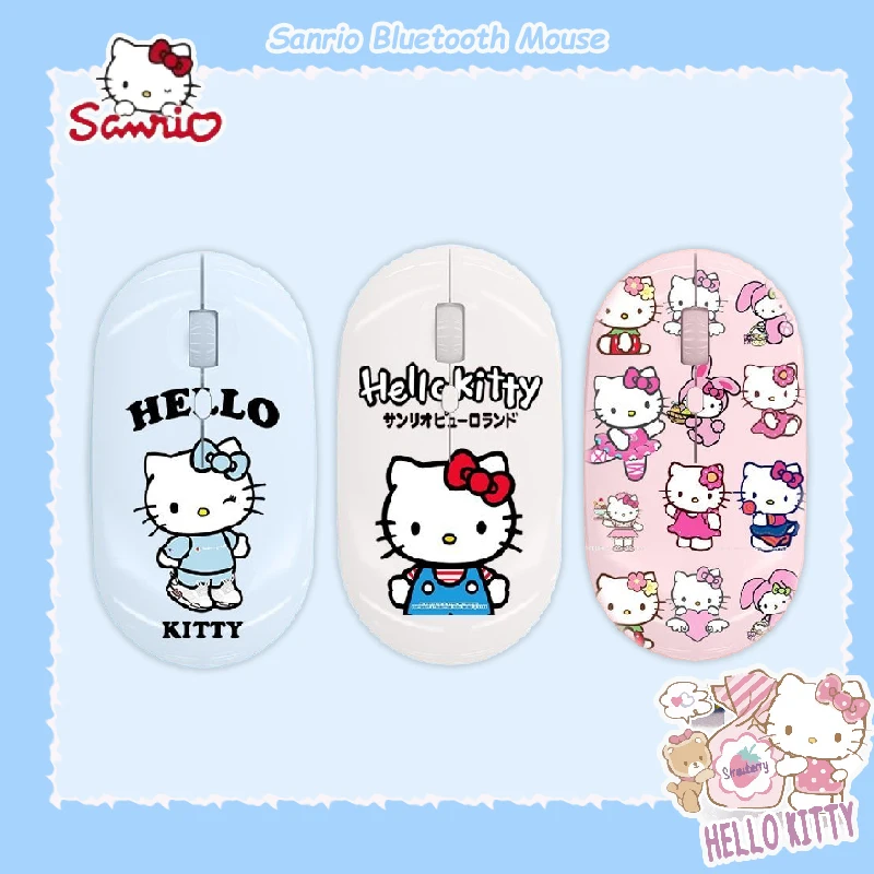 Kawaii-Sanrio-Hello-Kitty-Bluetooth-Wired-Mouse-Cartoon-Animation-Cute ...