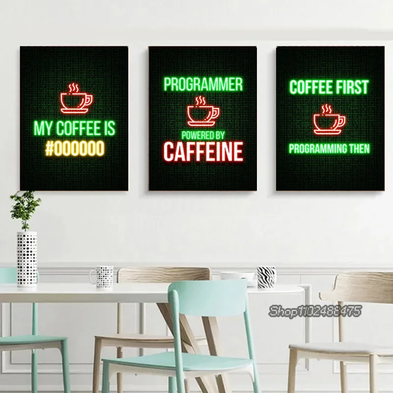 Neon-Effect-Funny-Programmer-Quote-Hacker-Code-Poster-Print-Coding-Zone-Wall-Art-Canvas-Painting ...