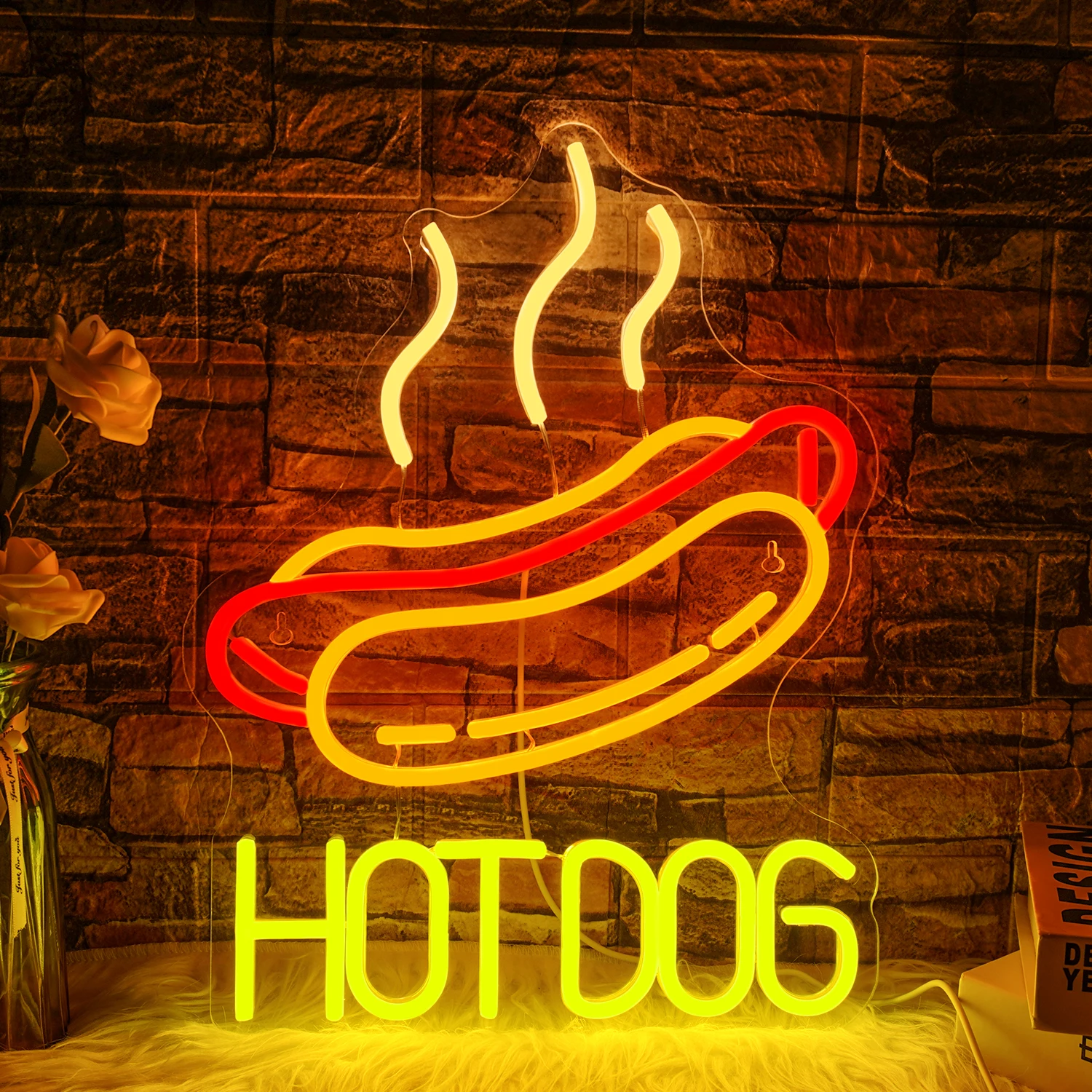 Hot-Dog-letrero-Led-de-ne-n-regulable-decoraci-n-de-habitaci-n-letreros ...