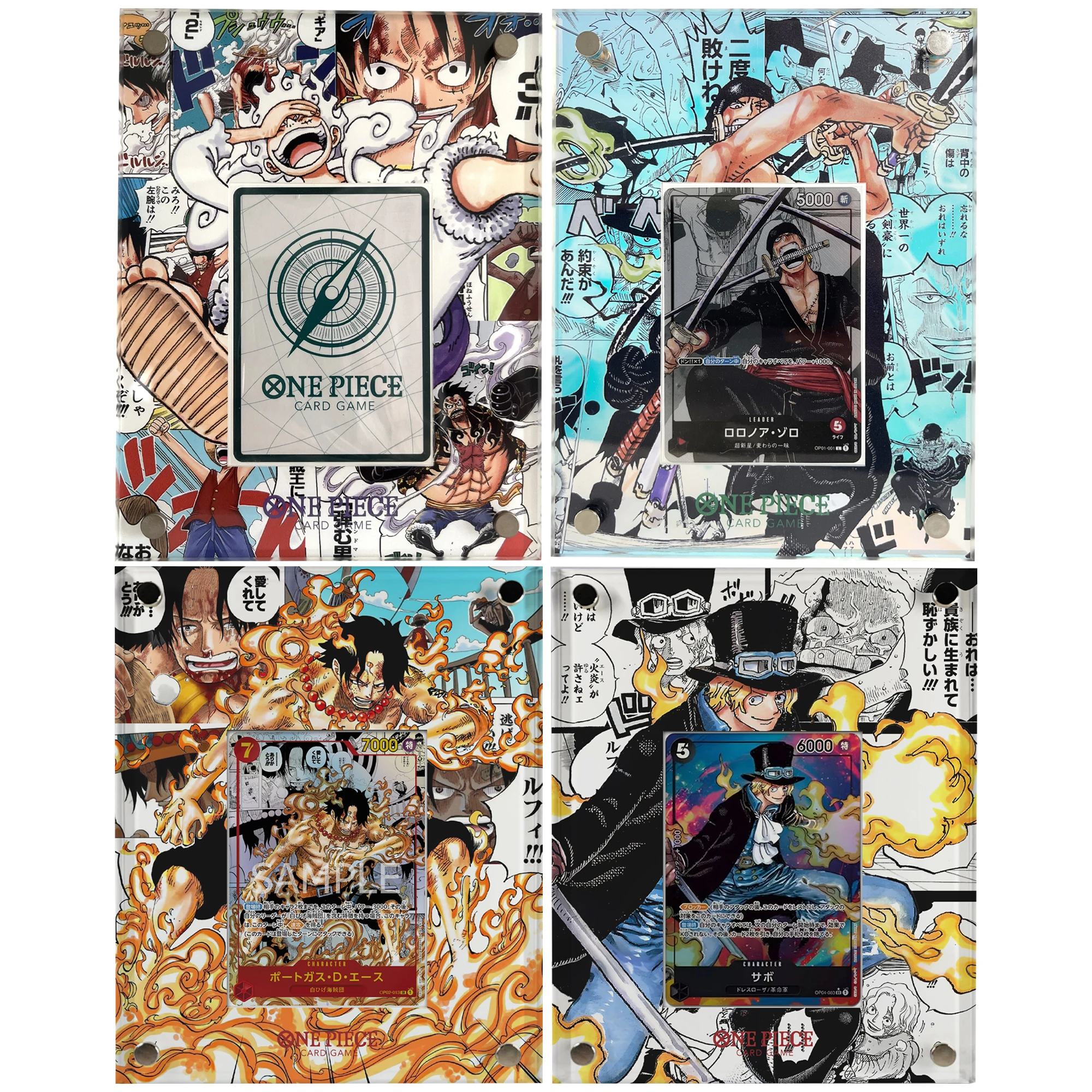 Diy-Anime-One-Piece-Display-Stand-OPCG-Luffy-Zoro-Ace-Sabo-Acrylic-Card ...