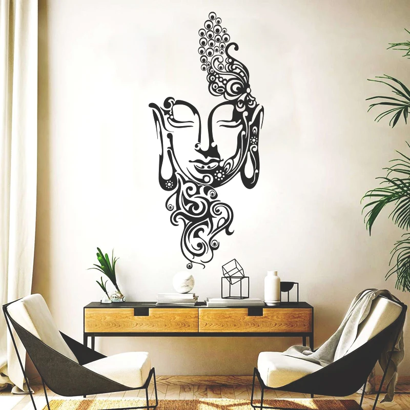 Buddha-Wall-Decals-Large-Gautama-Buddha-Mask-Yoga-Studio-Wall-Sticker ...