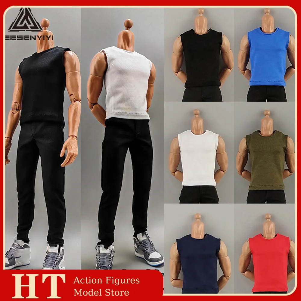 In Stock 1/6 Scale Round Neck Casual Vest Male Warrior Clothing ...