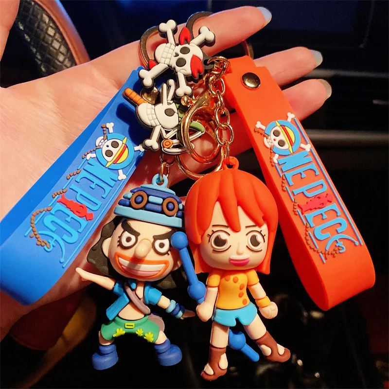 One-Piece-Keychain-Anime-Cartoon-Luffy-Nami-Brook-Chopper-Usopp-Cute ...