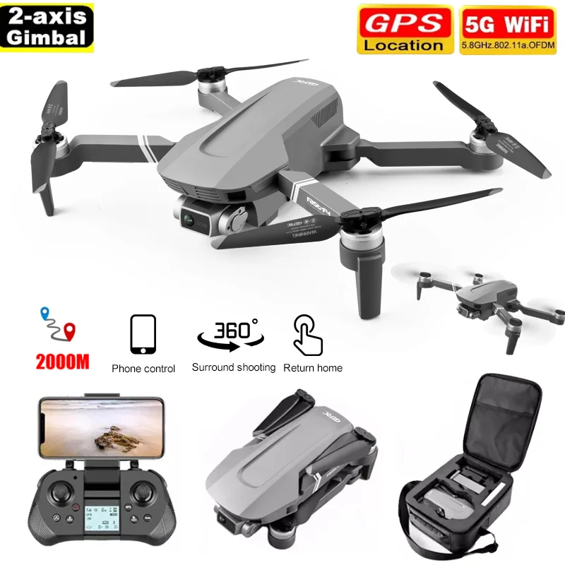 F4 GPS 드론, 4k HD 듀얼 카메라, 5G 와이파이, FPV 2 축 흔들림 방지 짐벌, 장애물 회피, 브러시리스 모터 헬리콥터, RC 쿼드콥터| | - AliExpress