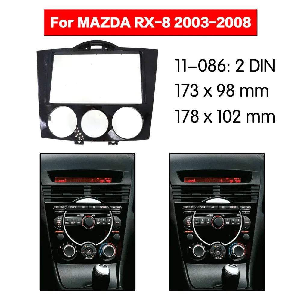 For Mazda RX8 2003 2004 2005 2008 Plastic Frame Hardware 2 Din Car ...