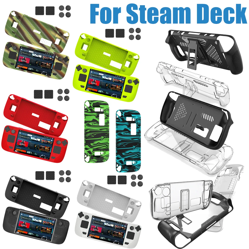Transparent-PC-Protective-Case-for-Steam-Deck-Clear-Cover-with-Stand ...