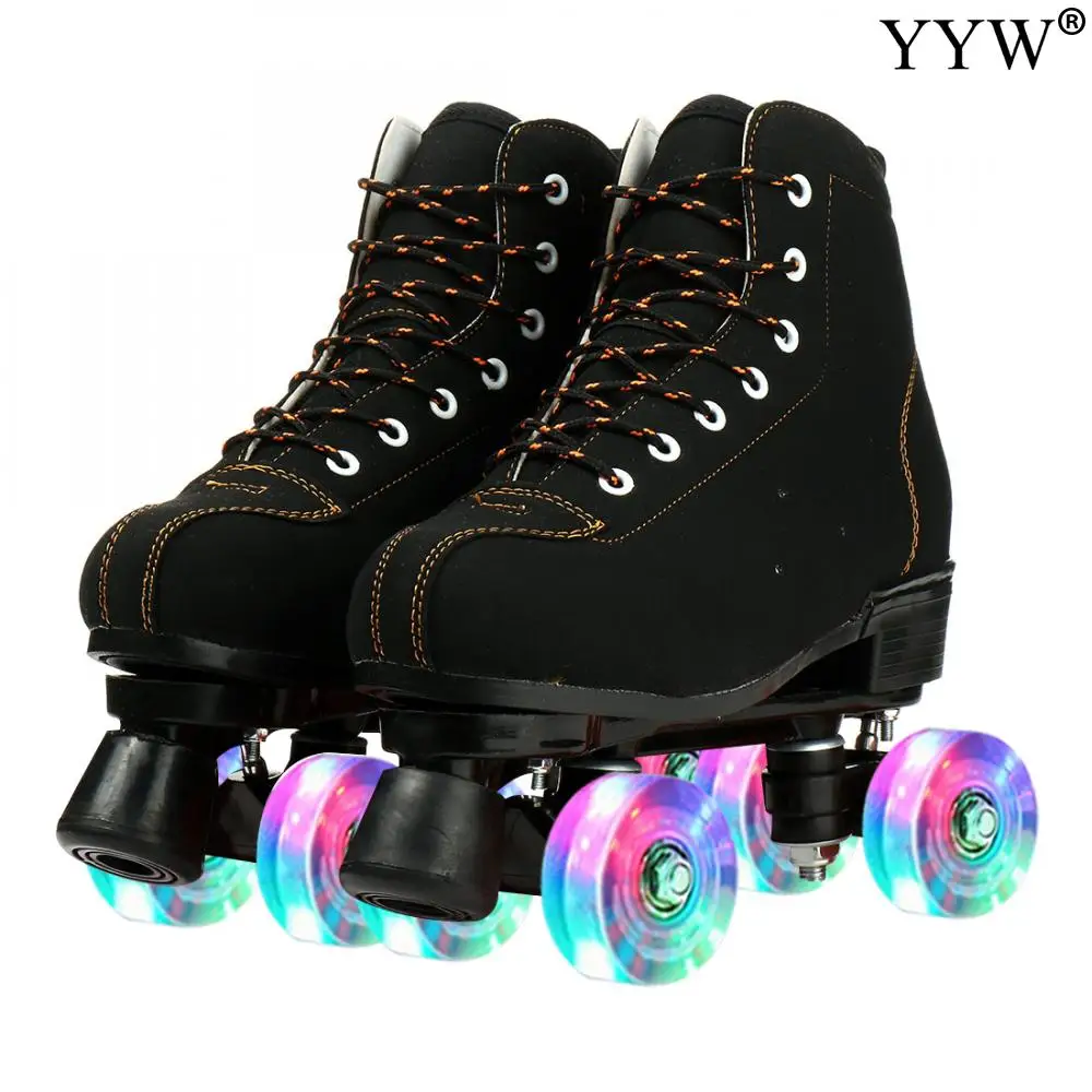 4 Wheels Roller Skate Shoes Flash Sneakers Beginner Men And Women ...
