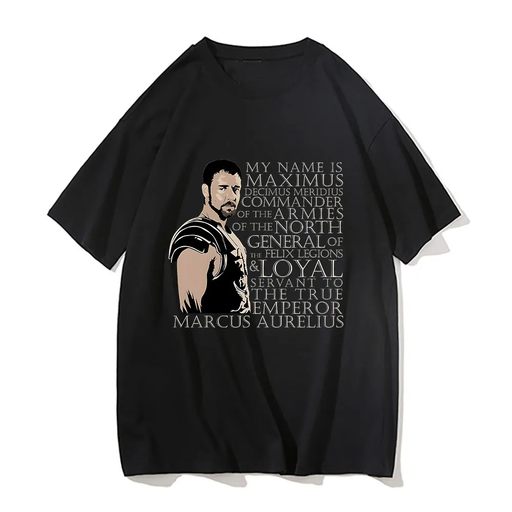 Gladiator Action Movie Printed T-shirt Summer New Female Male Cotton ...