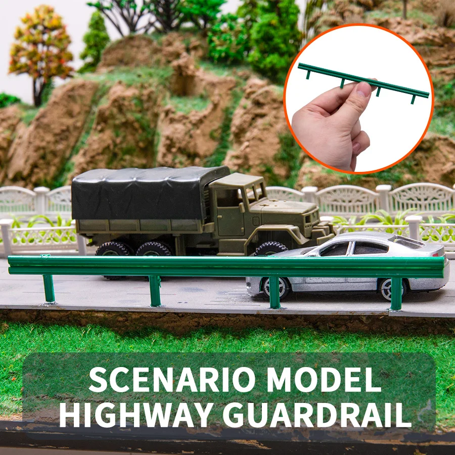 2Pcs Miniature Highway Guardrail Length 8/15CM Model Railway Train ...