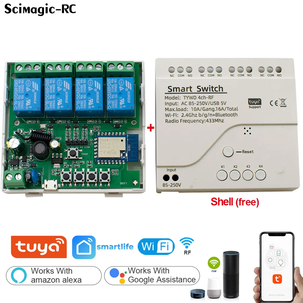 5V-12V-24V-7V-32V-220V-4-Channel-WiFi-Remote-Control-Relay-Smart-Switch ...