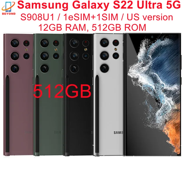 Samsung Galaxy S22 Ultra 5G S908U1 S22U 6.8" ROM 512GB RAM 12GB ...