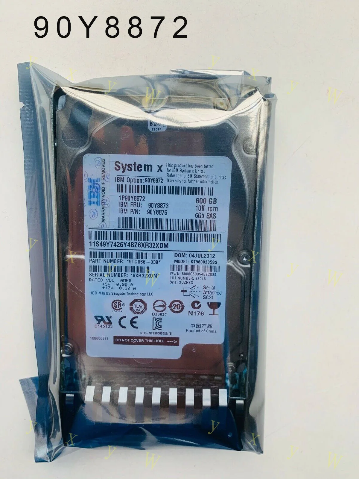 IBM 90Y8872 90Y8873 90Y8874 90Y8876 600GB 10K 6G 2.5" SAS G2HS HARD ...