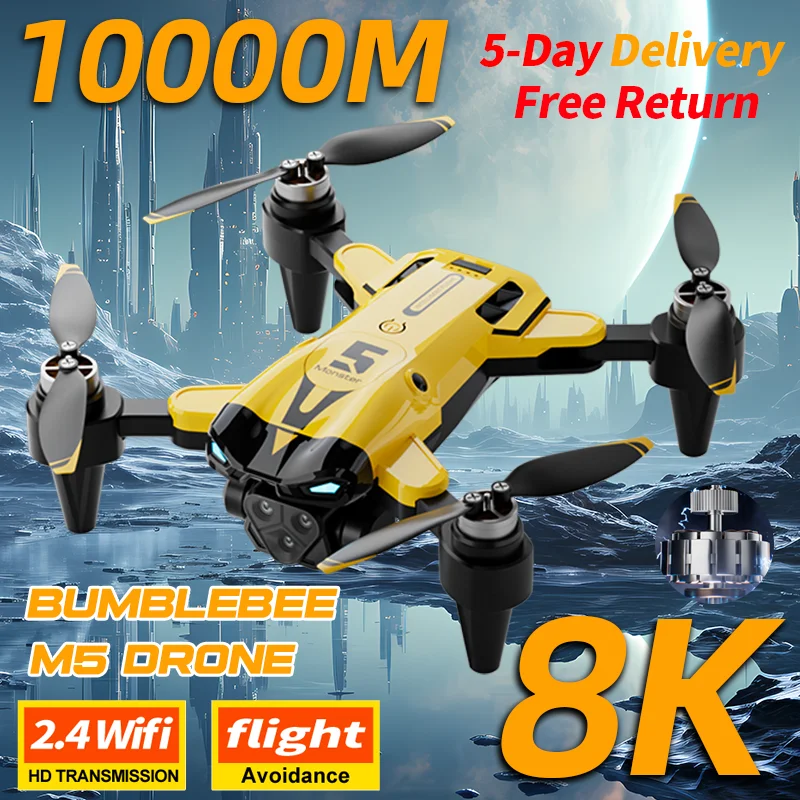 Drone M5 8K Câmera Tripla Profissional Motor Brushless Posicionamento ...