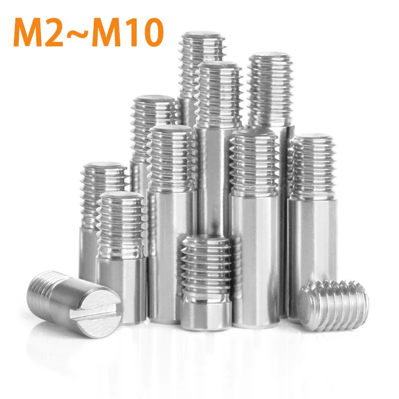 5/2Pcs GB831 Slotted Cylindrical Pin Dowel External Thread Locating Pin 304 Stainless Steel M2 ...