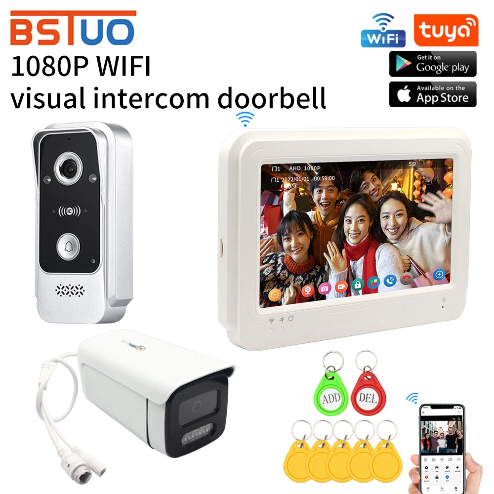 TUYA-1080P-7-Inch-Color-Touch-Screen-Wifi-Video-Doorbell-Smart-APP-Home ...