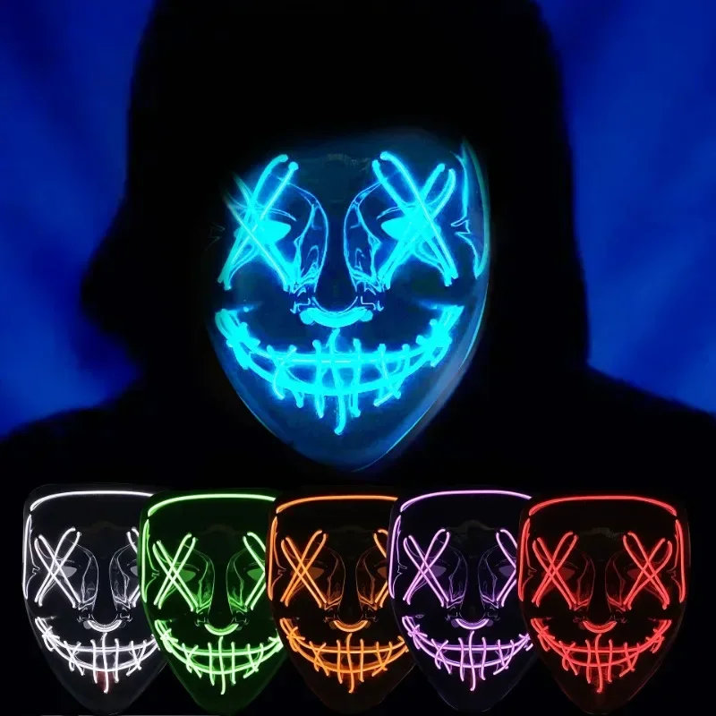 Wireless-Halloween-Neon-Led-Purge-Mask-Masquerade-Carnival-Party-Masks ...