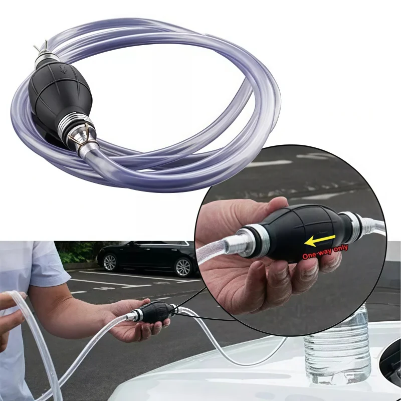 Rubber Aluminum Manual Fuel Pump Hand Primer Oil Gasoline Petrol Diesel ...