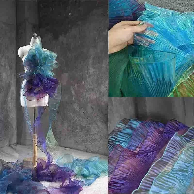 Organza Ruffles Fabric | Mermaid Fabric Sewing | Transparent Fabric ...