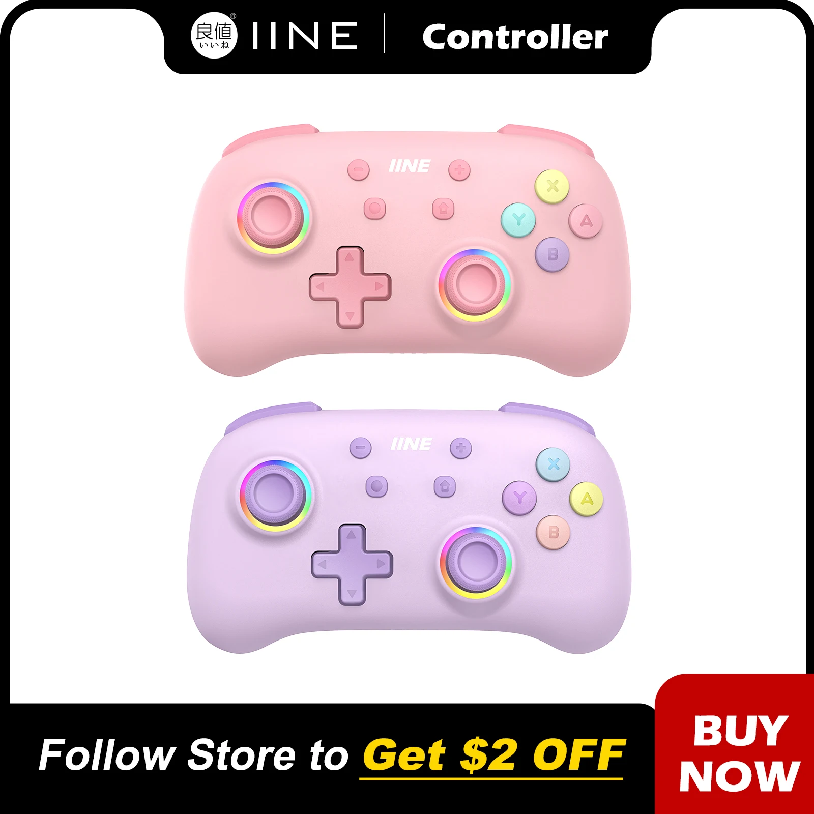 IINE-Candy-Pop-Mini-Controller-Support-NFC-Function-Turbo-Macro-Function-Compatible-with-Switch ...
