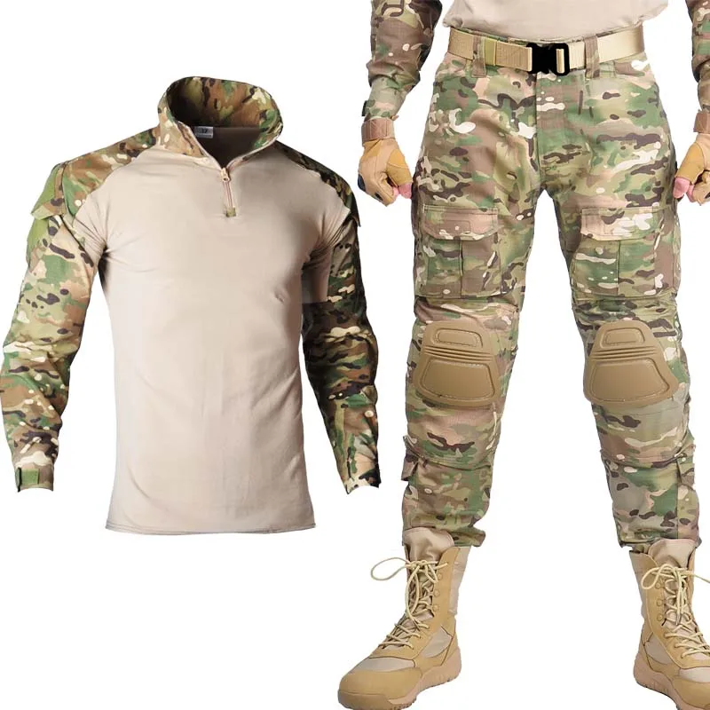 Tactical Camouflage Uniform Military Army Training Suits Airsoft Combat ...