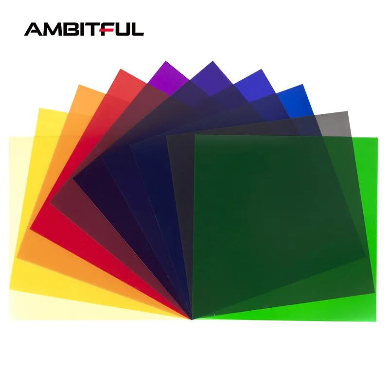 Ambitful 12"x 12" 30x30cm 11pcs Color Correction Gels Set Color Gel ...