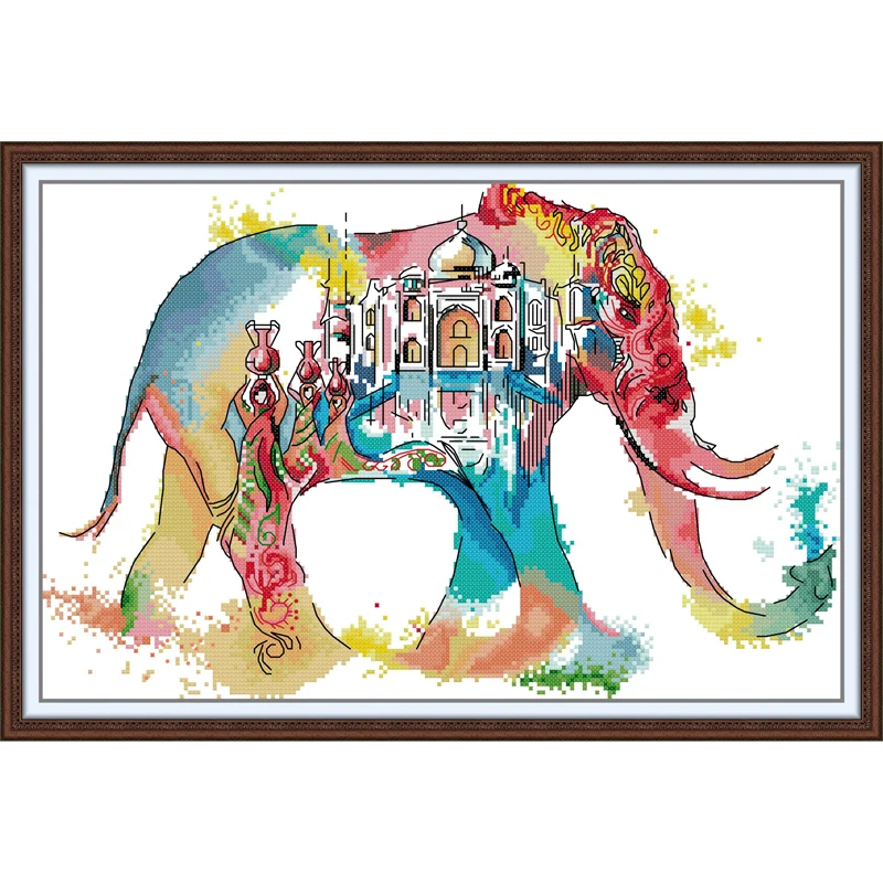Everlasting Love Indian Watercolor Elep Cross Stitch Kits Ecological ...