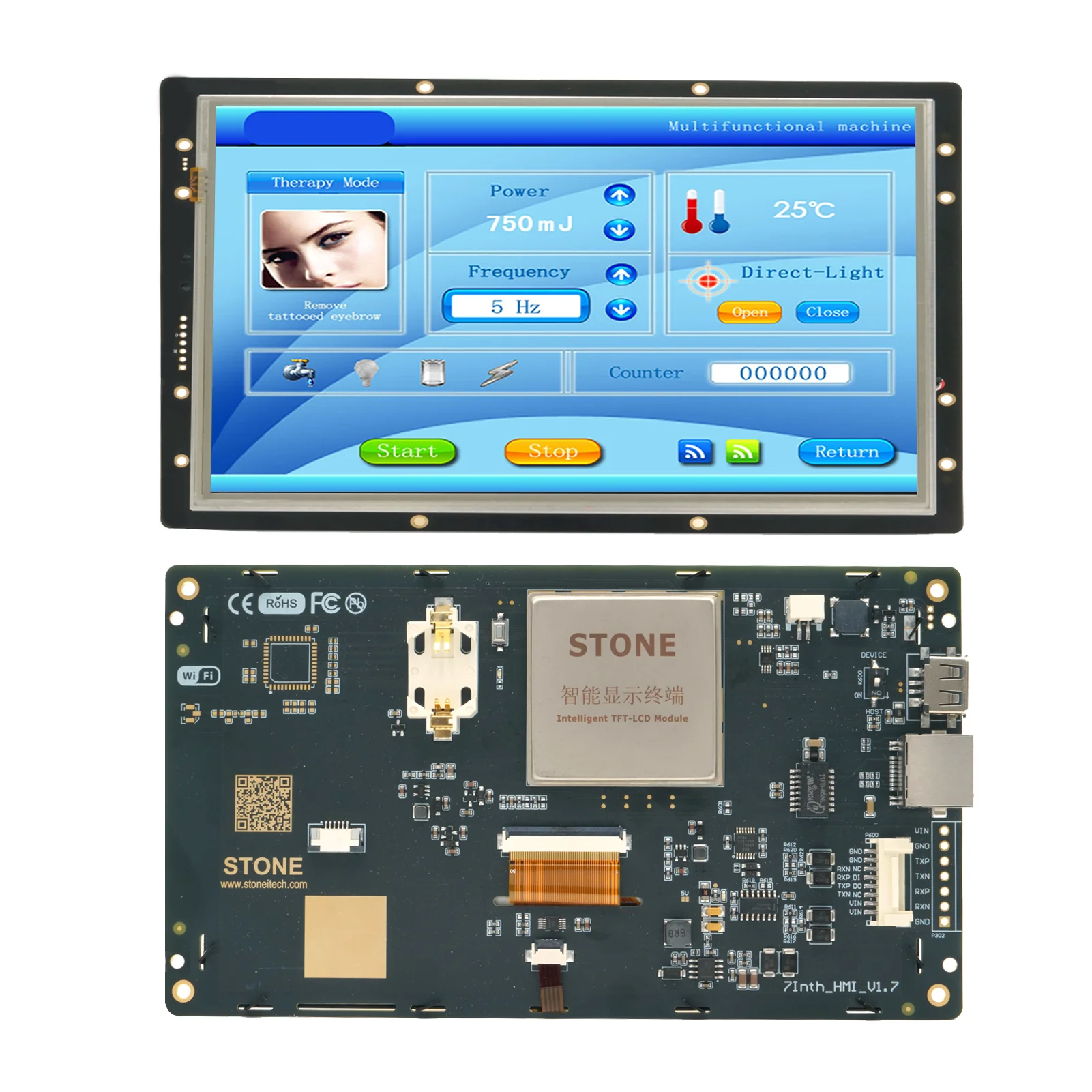 Smart Lcd Display Module 3.5 4.3 5 5.6 7 8 10.1 Inch Hmi Met Controller ...