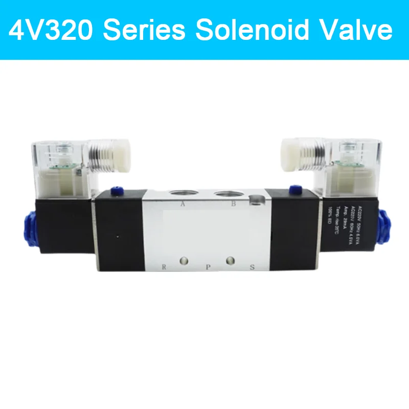 4V320-10 Solenoid Valve 2-position 5-port normally closed solenoid ...