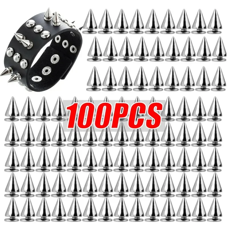 10-100pcs-Cone-Studs-And-Spikes-Double-Cap-Rivets-Stud-Metal-Punk ...