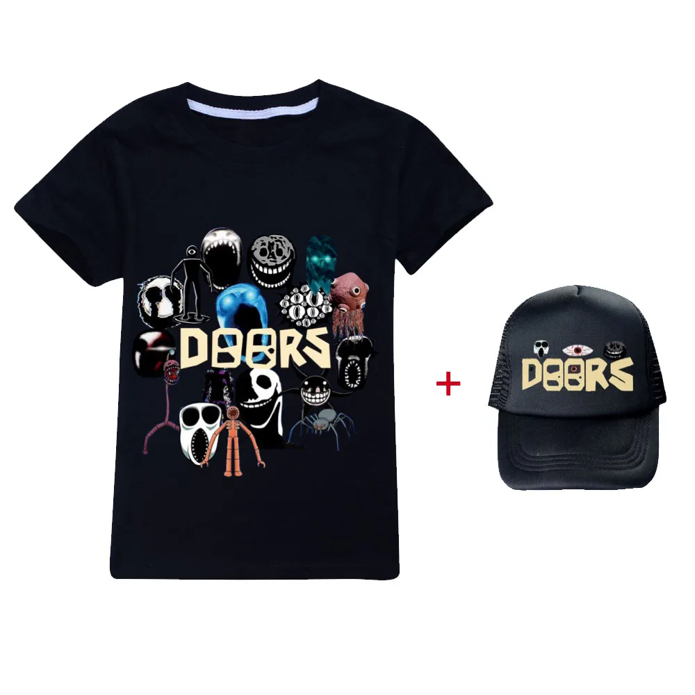 Game Doors T Shirt + Cap Boys Girls Summer Casual Cotton Clothing Round ...