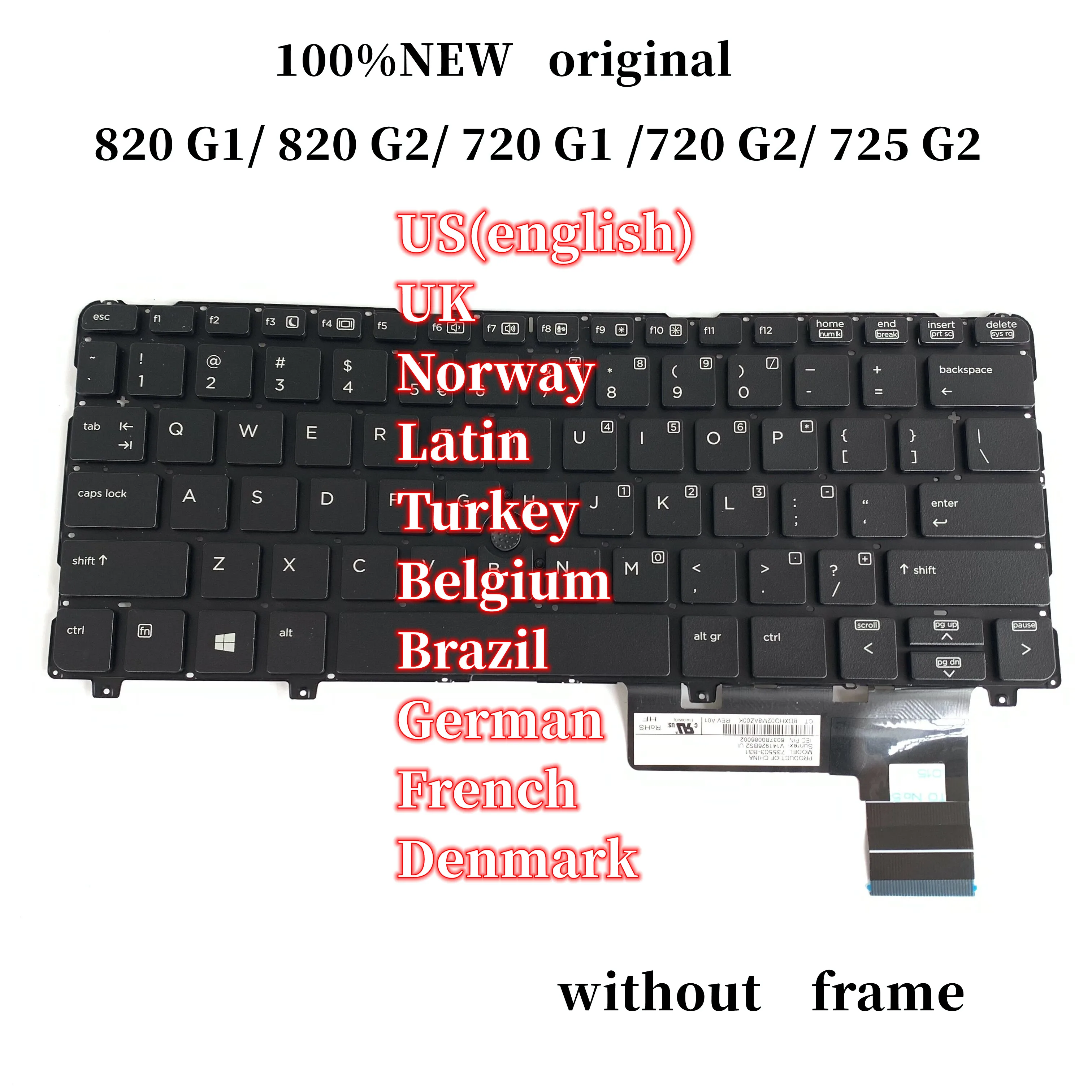 NEW Original FOR HP EliteBook 820 G1 820 G2 720 G1 720 G2 725 G2 Laptop ...