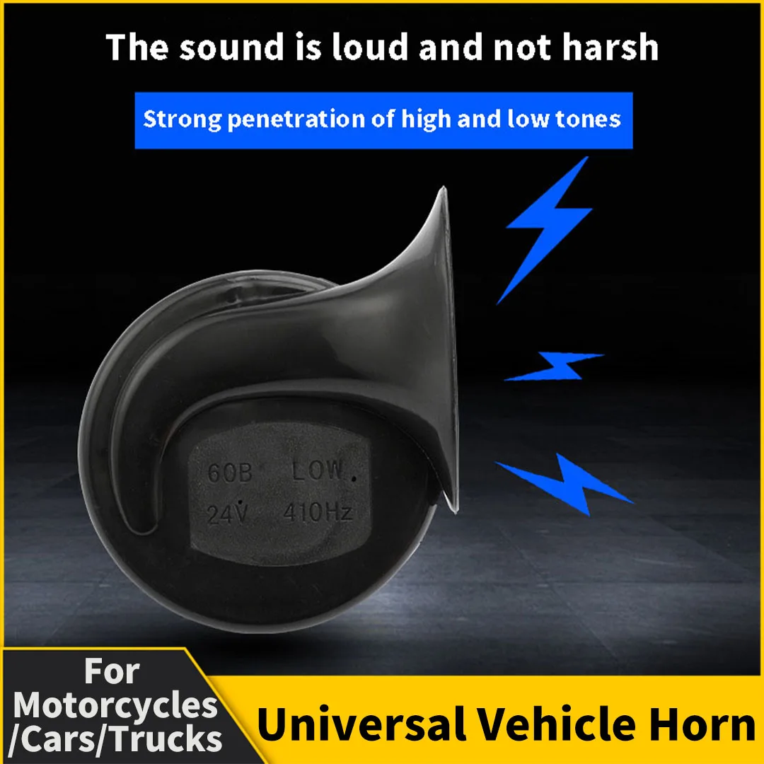 12V/24V Car Horn 69B LOW Model, 2 Colors (Red/Black), 130dB Universal ...