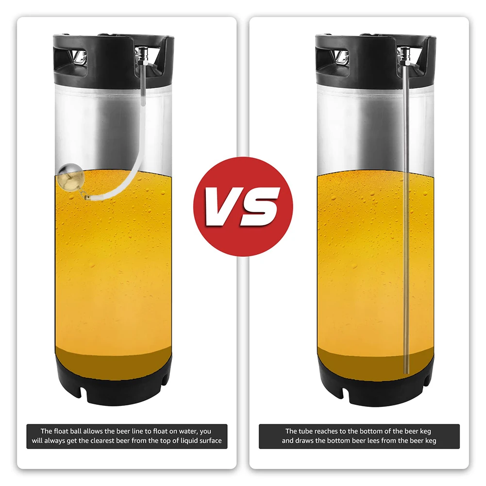 Floating Beer Keg Liquid Dip Tube With Filter Ball Stainless Home Brew Beer Keg Liquid Floating ...