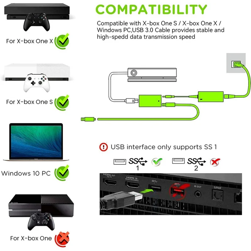 Kinect Konverter Adapter fur Xbox One X Xbox One S Fenster 10 PC Kinect 2 0 Sensor Netzteil AC Adapter Ersatz Kit AliExpress