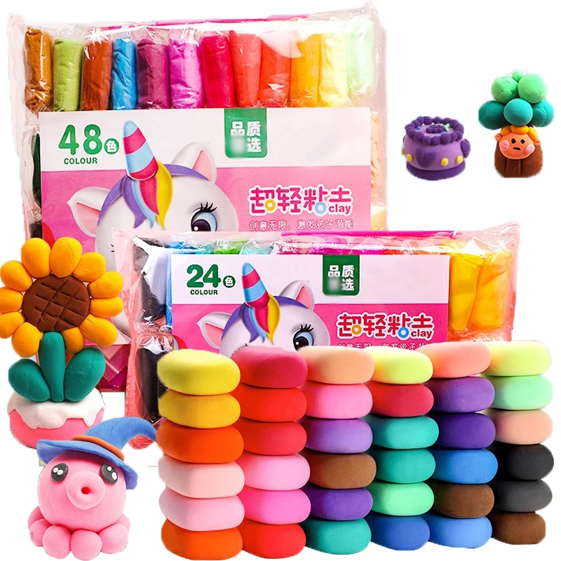 48-Colors-Air-Dry-Clay-Ultra-Light-Magic-Modeling-Clay-with-Tools ...