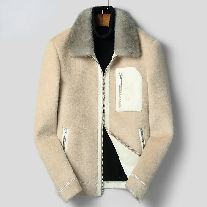 Men-2023-New-Woolen-Jacket-Short-Non-cashmere-Coat-Men-s-Mink-Fur ...